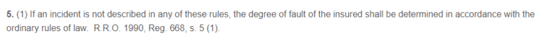 Ontario Fault Determination Rules - Car Accident FDR Rules